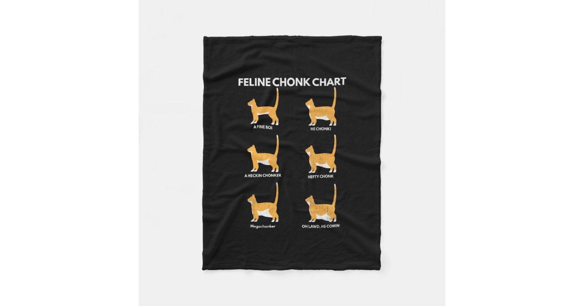 Feline Chonk Chart Funny Cat Scale Meme Cat Dad Fleece Blanket | Zazzle