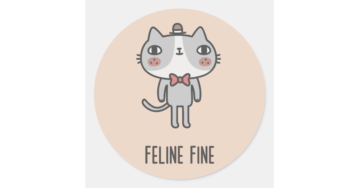 Feline Fine Classic Round Sticker | Zazzle