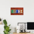FELIX License Plate Letter Name Custom Sign Poster | Zazzle