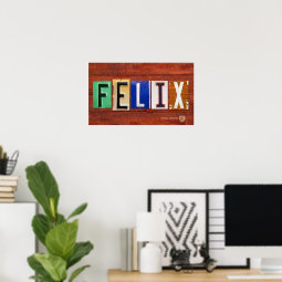 FELIX License Plate Letter Name Custom Sign Poster | Zazzle