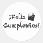 Feliz Cumpleanos Happy Birthday in Spanish Classic Round Sticker ...