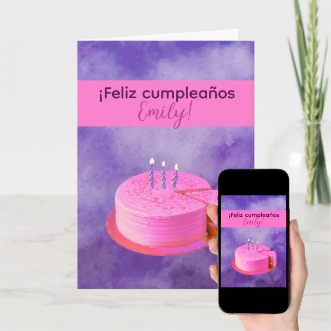 Feliz Cumpleaños - Happy Birthday Card in Spanish | Zazzle