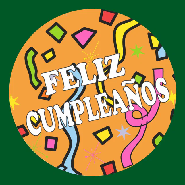 Feliz Cumpleanos Happy Birthday in Spanish Classic Round Sticker | Zazzle