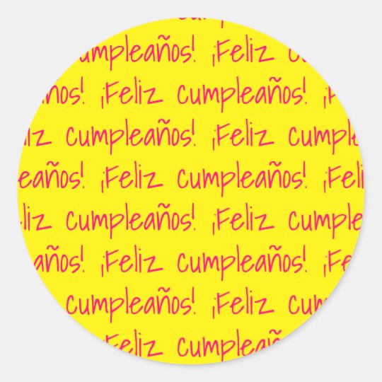 Feliz Cumpleaños Spanish Happy Birthday Fiesta Fun Classic Round ...