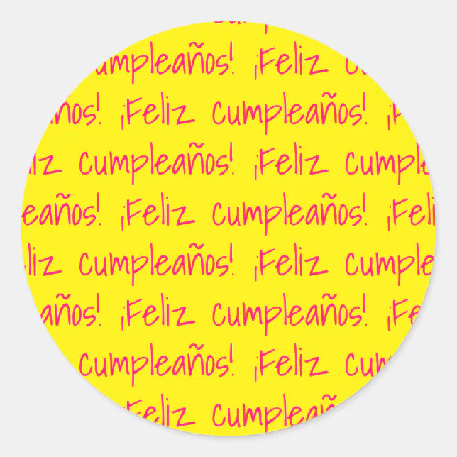 Feliz Cumpleaños Spanish Happy Birthday Fiesta Fun Classic Round ...