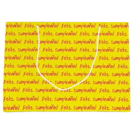 Feliz Cumpleaños Spanish Happy Birthday Fiesta Large Gift Bag | Zazzle