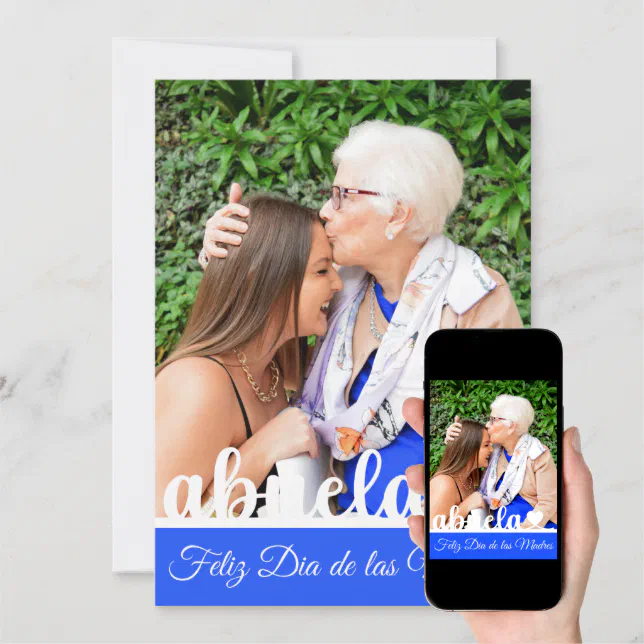 Feliz Dia De Las Madres Abuela Flat Greeting Card Zazzle