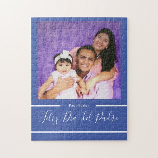 Feliz Día del Padre Blue Fathers day Spanish Jigsaw Puzzle | Zazzle.com