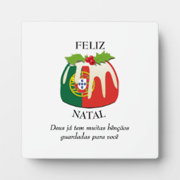 FELIZ NATAL Portuguese Christmas Plaque | Zazzle