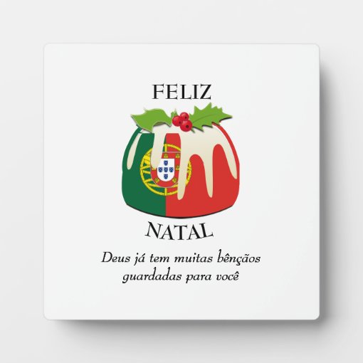 FELIZ NATAL Portuguese Christmas Plaque | Zazzle