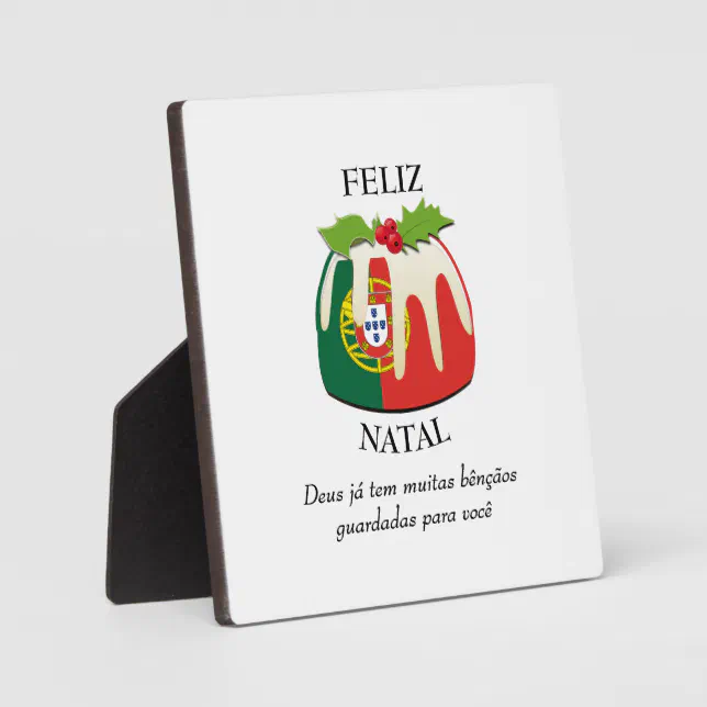 FELIZ NATAL Portuguese Christmas Plaque | Zazzle