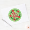 Feliz Natal Portuguese Merry Christmas Classic Round Sticker | Zazzle