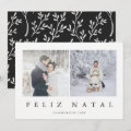 Feliz Natal Portuguese Modern Christmas Two Photo Holiday Card | Zazzle