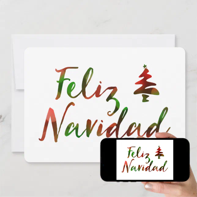 Feliz Navidad (bokeh tree lights) Holiday Card | Zazzle