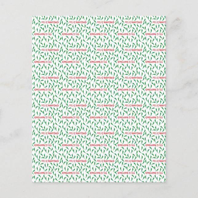 Feliz Navidad Chile Pepper Scrapbook Paper | Zazzle
