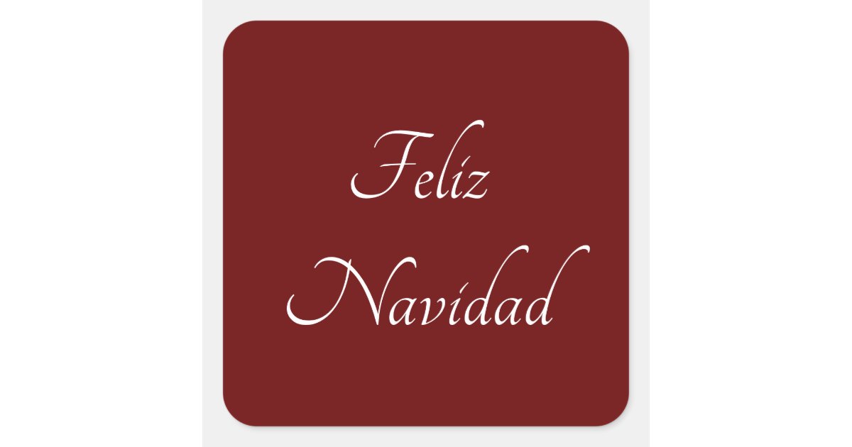Feliz Navidad Christmas Festive Red Square Sticker | Zazzle