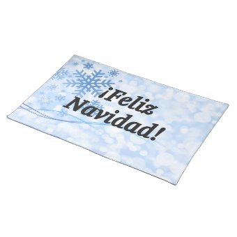 ¡Feliz Navidad! Merry Christmas in Spanish bf Placemat | Zazzle