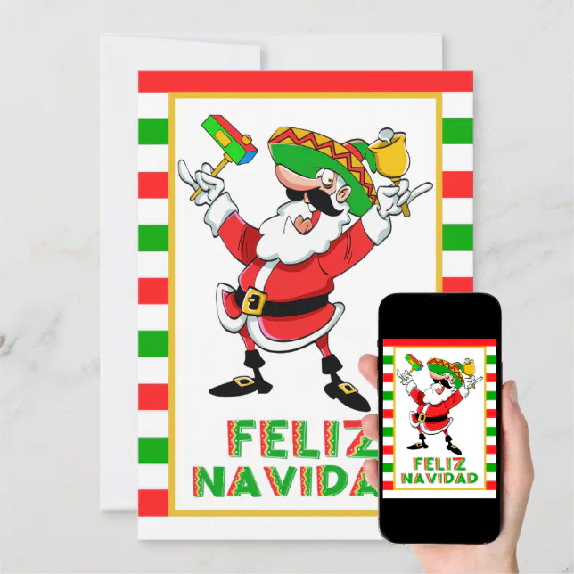 Feliz Navidad Mexico Christmas Santa Holiday Card | Zazzle