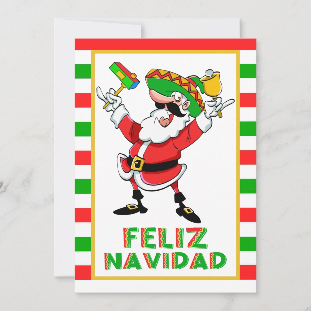 Feliz Navidad Mexico Christmas Santa Holiday Card | Zazzle