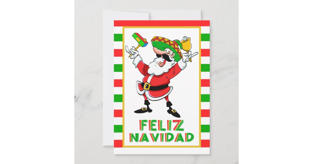 Feliz Navidad Mexico Christmas Santa Holiday Card | Zazzle