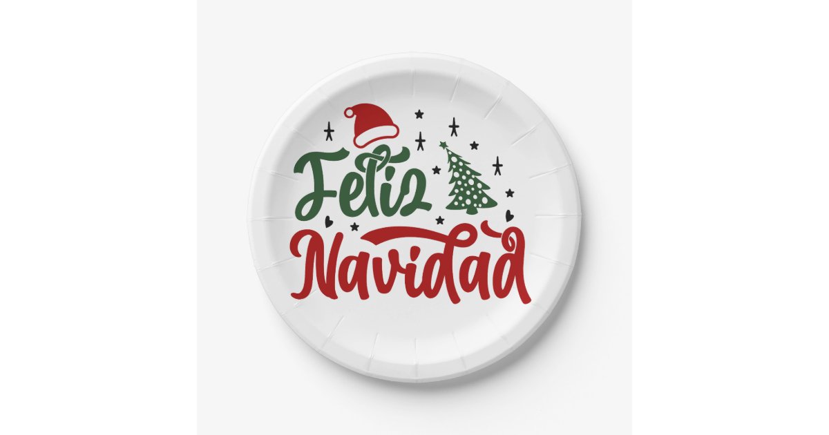 Feliz Navidad Paper Plates | Zazzle