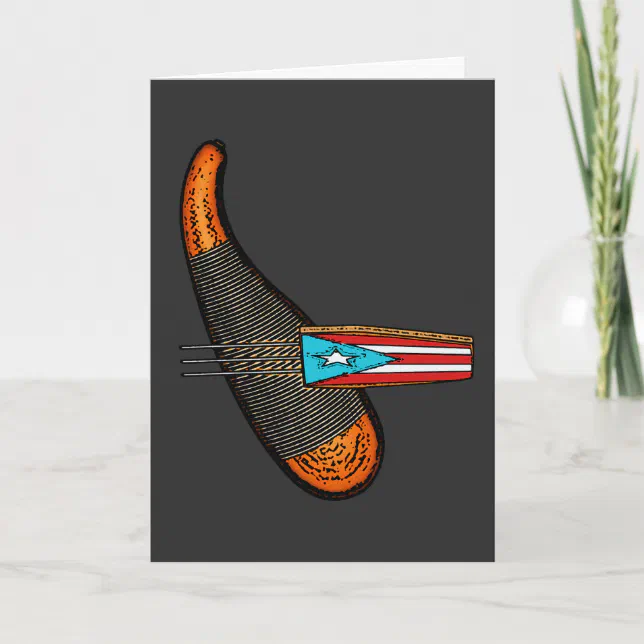 Feliz Navidad Puerto Rican Flag Guiro Boricua Thank You Card | Zazzle