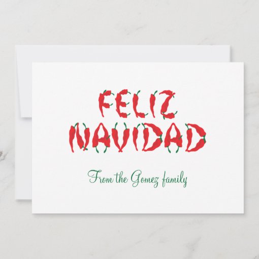 Feliz Navidad Red Chile Pepper Holiday Card | Zazzle