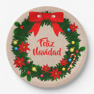 Feliz Navidad Plates | Zazzle