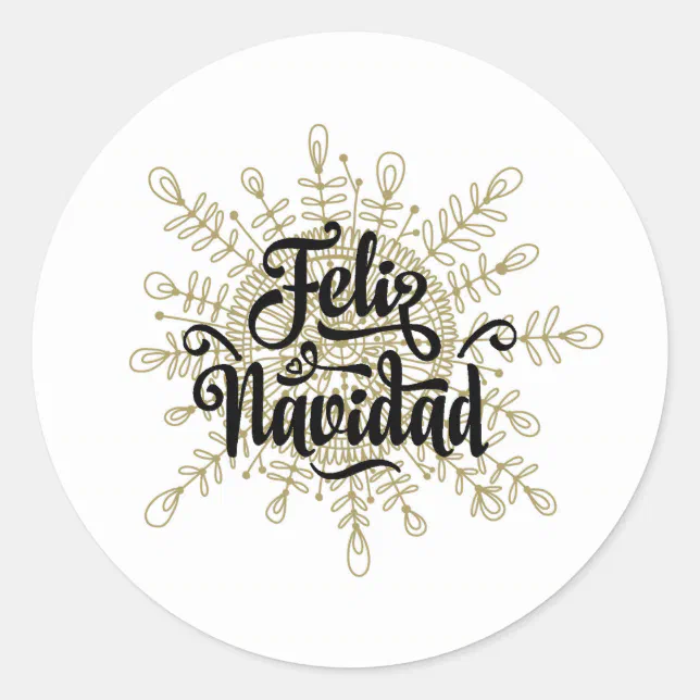 Feliz Navidad Spanish Christmas Stickers | Zazzle
