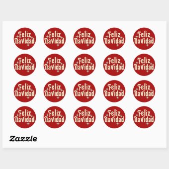 Feliz Navidad Spanish Classic Round Sticker | Zazzle