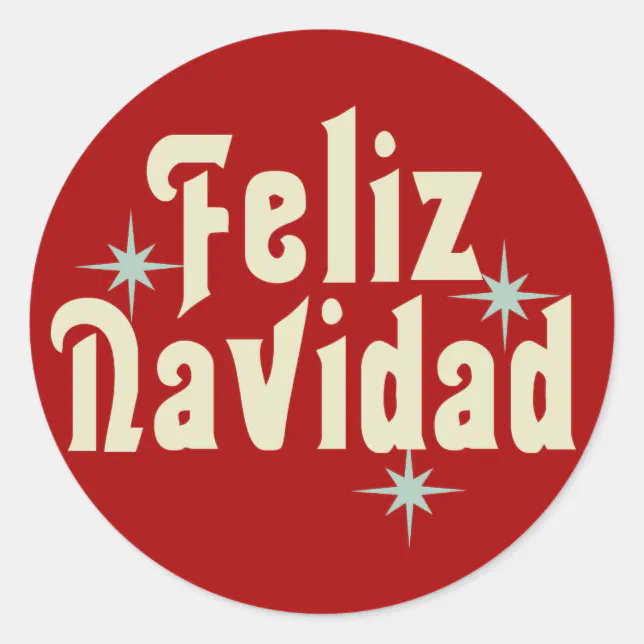 Feliz Navidad Spanish Classic Round Sticker | Zazzle