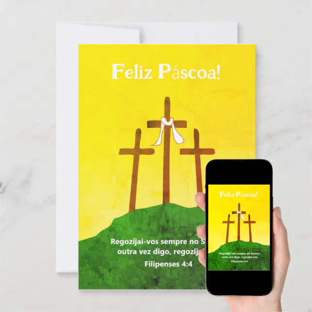 "Feliz Pascoa" Cartao Cristão / Easter Portuguese Holiday Card | Zazzle