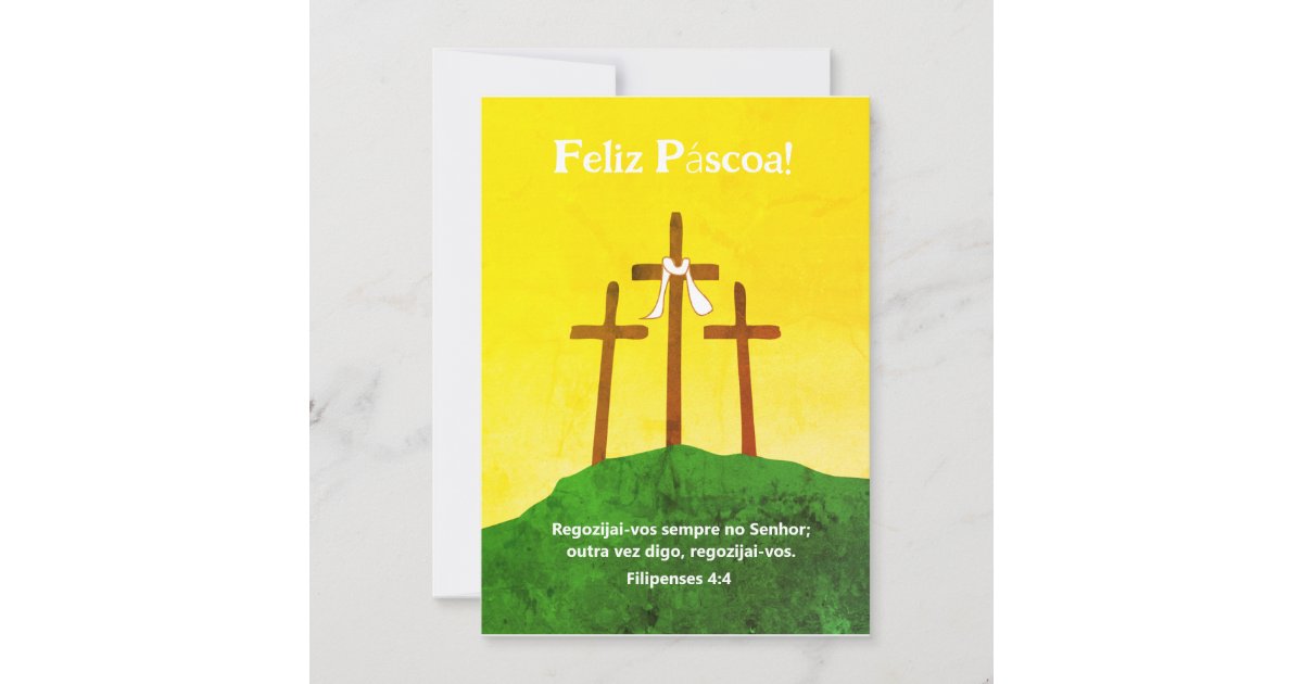 Feliz Pascoa Cartao Cristão Easter Portuguese Holiday Card | Zazzle