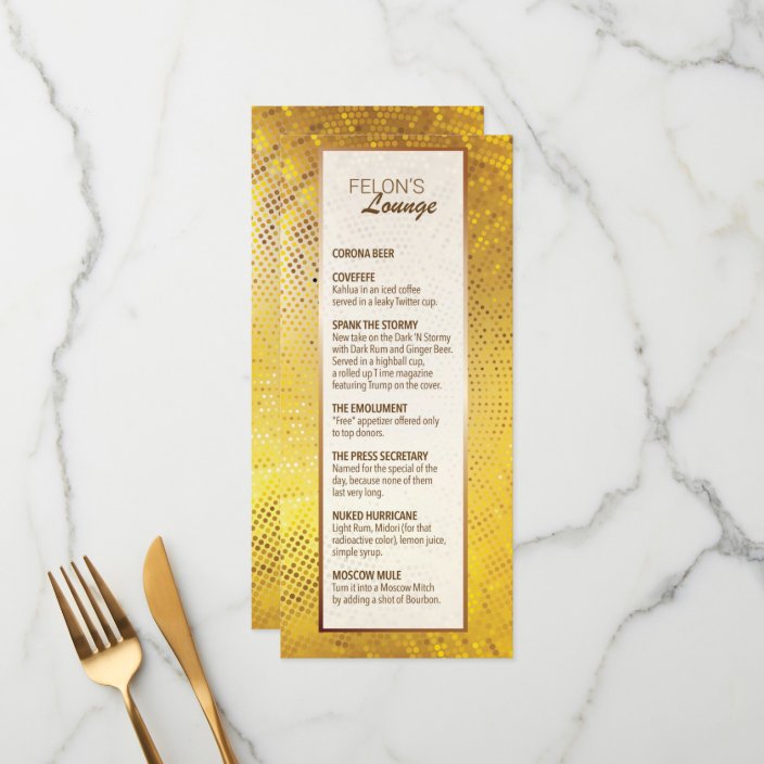 "Felon’s Lounge" Menu | Zazzle.com