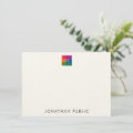 Felt Ecru Upload Your Own Logo Professional Note Card | Zazzle