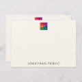 Felt Ecru Upload Your Own Logo Professional Note Card | Zazzle