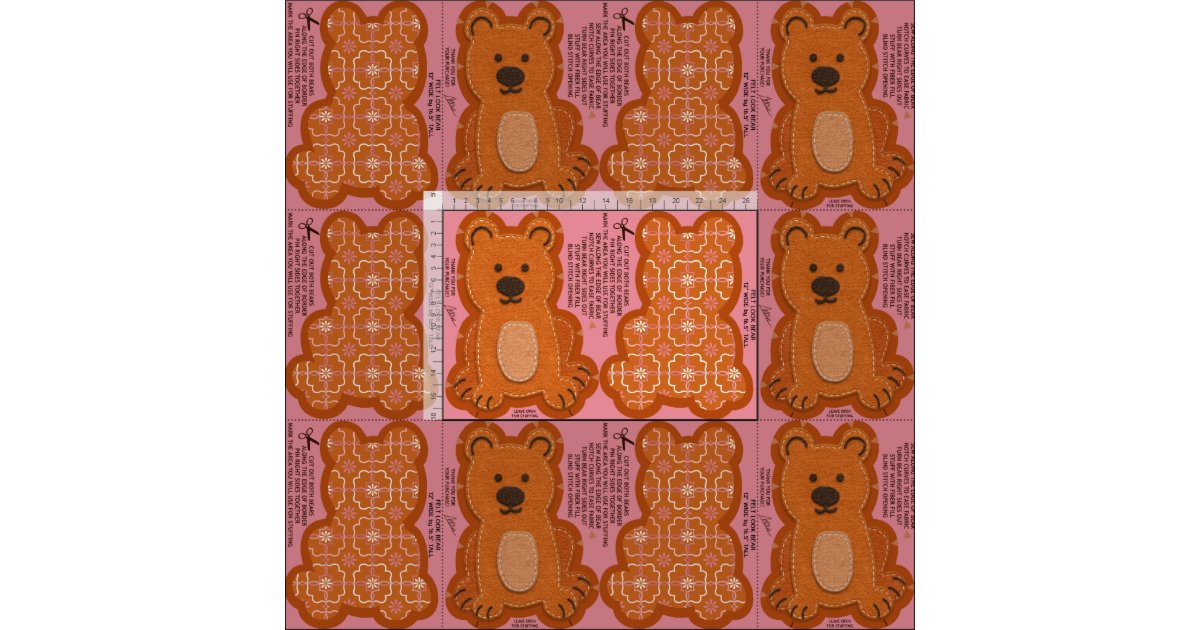 Felt Look Teddy Bear Cut and Sew Kit Cute Fabric | Zazzle