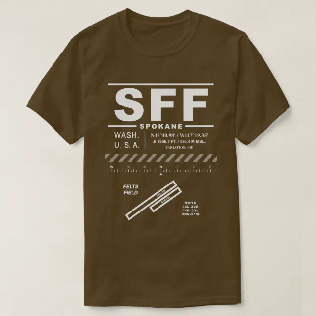 Felts Field Airport SFF T-Shirt | Zazzle