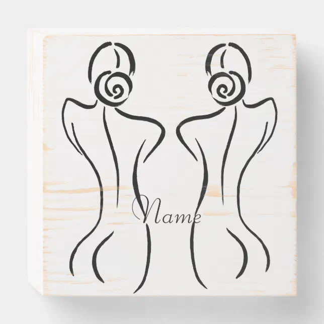 Female Art Illustration Thunder_Cove Wooden Box Sign | Zazzle