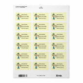 Female Artist Stick Figure Label | Zazzle