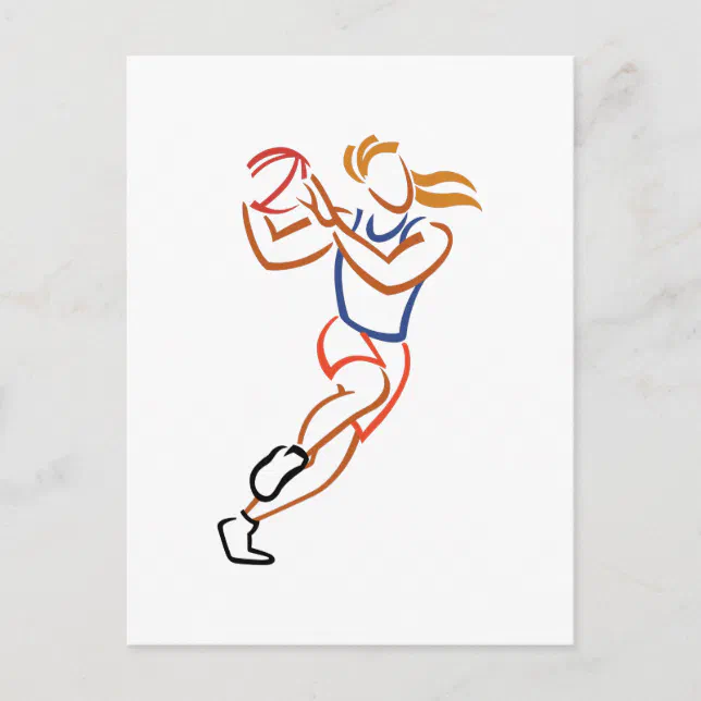 Female Basketball Player Postcard | Zazzle