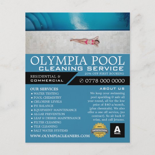 Female Bather, Swimming Pool Cleaning Advertising Flyer | Zazzle.com