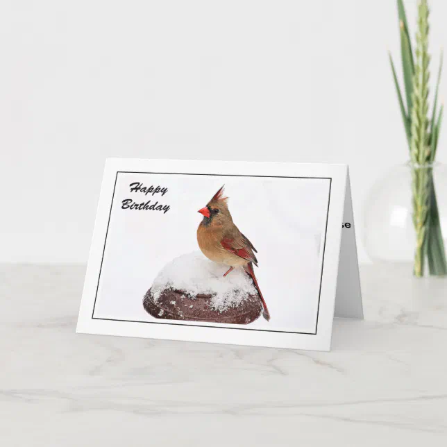 Female Cardinal Birthday Card | Zazzle