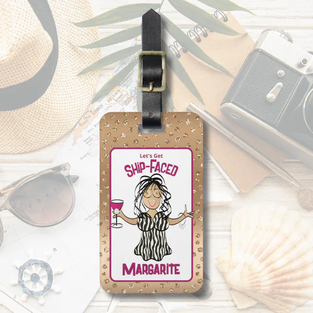 Female Cartoon Funny Saying Cruise Beach Vacation Luggage Tag | Zazzle