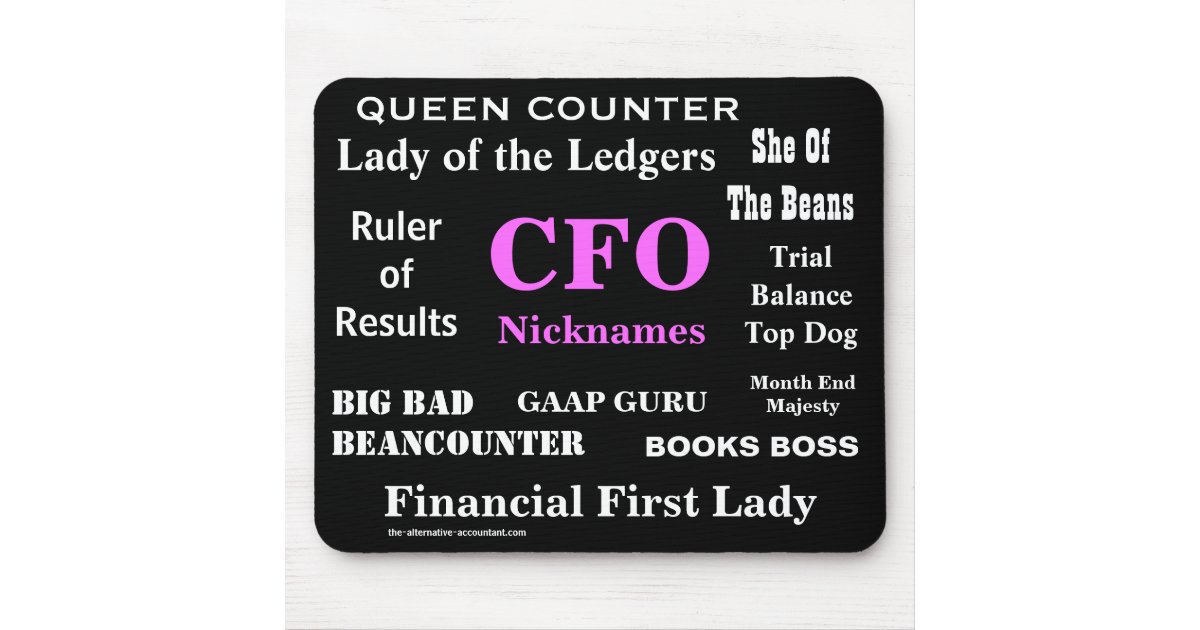 Female CFO Nicknames Special Funny Title Gift Mouse Pad | Zazzle