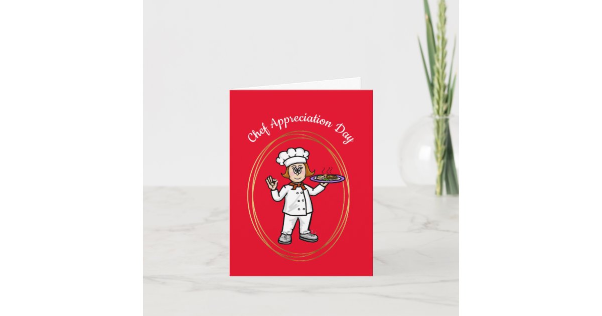 Female Chef - Chef Appreciation Day Card | Zazzle