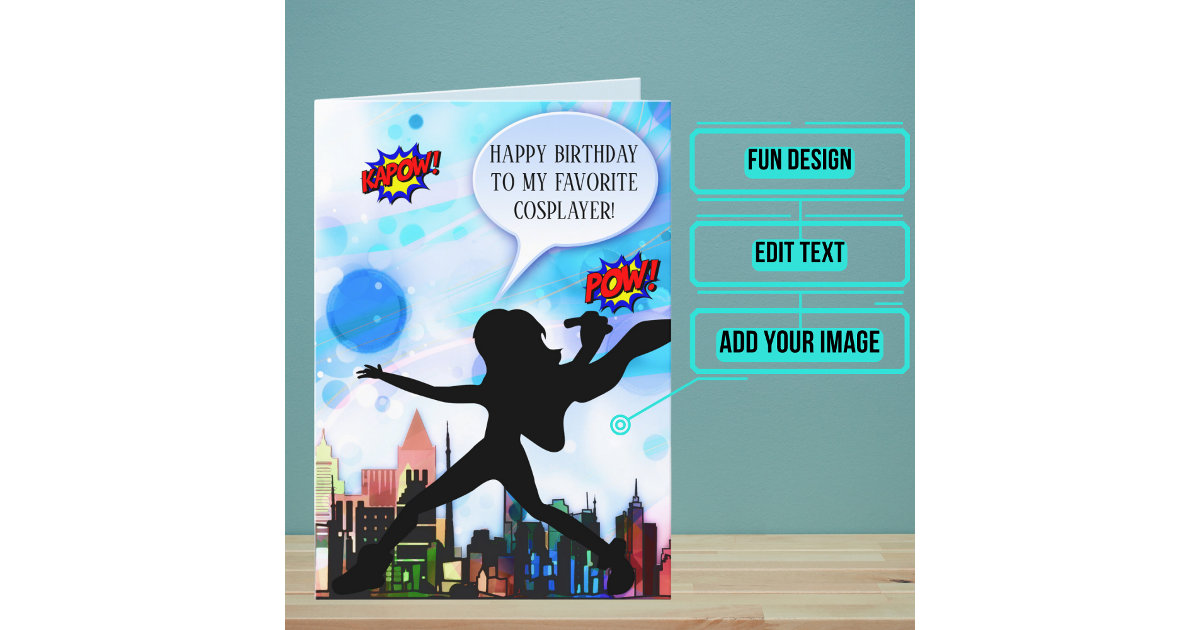 Female Cosplayer Sentimental Birthday Card | Zazzle