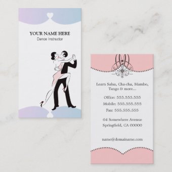 Female Dance Instructor Business Card Template | Zazzle