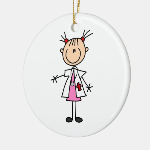 Female Doctor Stick Figure Ceramic Ornament | Zazzle