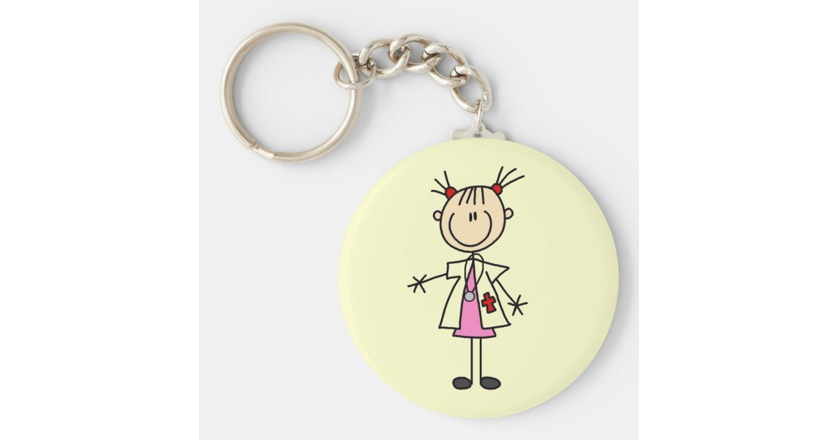 Female Doctor Stick Figure Keychain | Zazzle.com